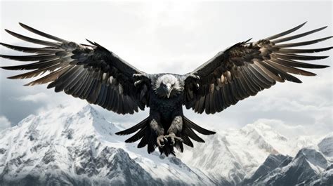 Imponente Cóndor Con Alas Expansivas Sobre Un Fondo Blanco Foto Premium