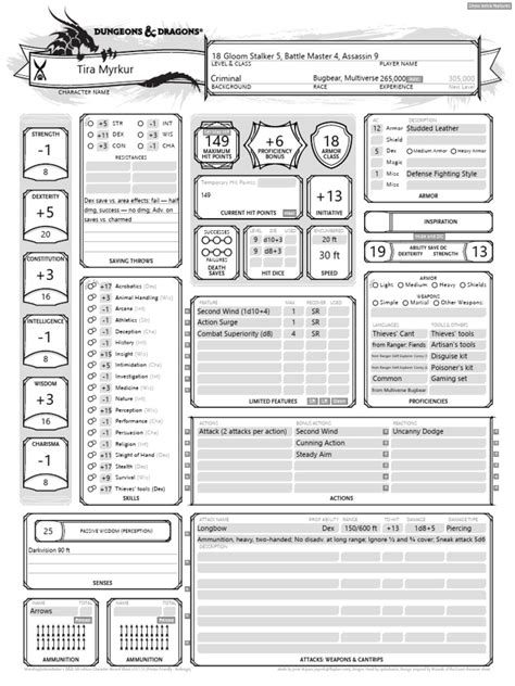 Tira Character Sheet Pdf D20 System Gary Gygax Games