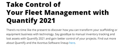 Avontus Software Quantify 2021 Is Here Scaffolding Association