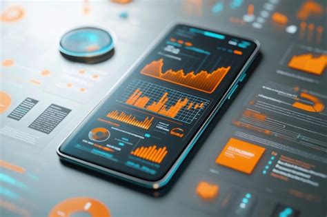 Smartphone With Data Analysis Charts And Graphs Premium Ai Generated Image