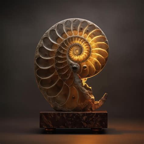 Premium Ai Image Fossil Of The Ammonite In The Shape Of A Spiral