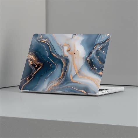 Marble Texture Blue Macbook Case Marble Design Luxury Laptop Skin