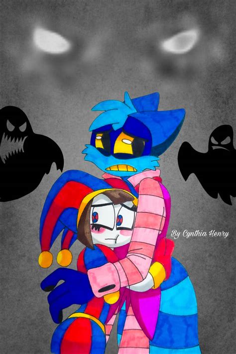 Pomni Chesha And The Ghost By Cynthiasalmon On Deviantart