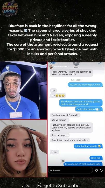 Blueface And Nevaeh Leak Toxic Text Fight 💔📱 Shorts Youtube