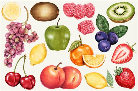 Hand Drawn Tropical Fruits Patterned Background Illustration Free