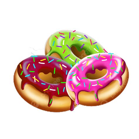 Lindo Donut Elemento Diseño Vector E Ilustración Imágenes Png Dibujos
