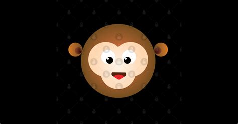Cute Monkey Chinese Zodiac Face Design Cute Monkey Design Sticker