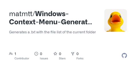 Github Matmttwindows Context Menu Generate List Of Files Generates A Txt With The File List