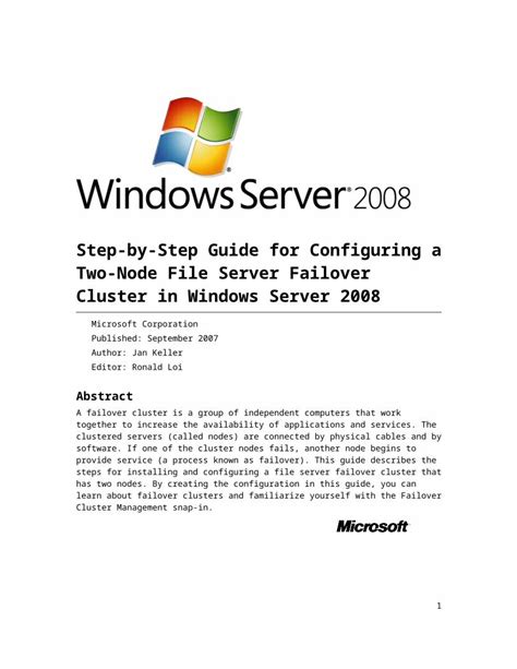 Doc Step By Step Guide For Configuring A Two Node File Server