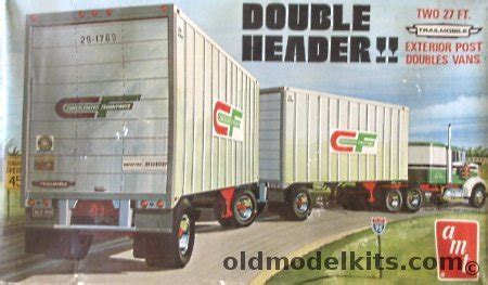 Amt 1 25 Double Header Two 27 Foot Exterior Post Double Vans Trailers T521