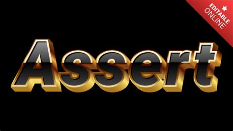 Assert Black Gold 3d Text Effect Generator