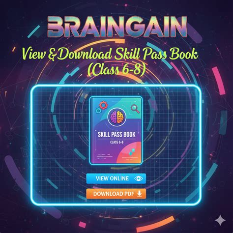 Braingain View And Download Skill Pass Book Class 6 8