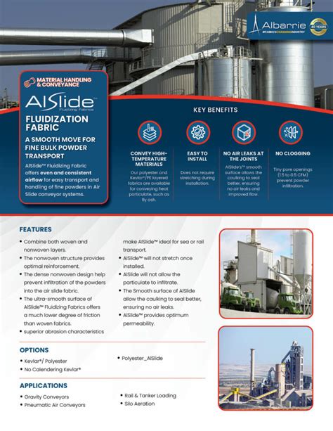 Fluidization Fabric Brochure Resources Albarrie