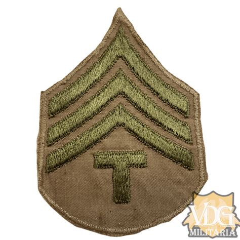 Ww2 Us Army Technician 4th Grade Rank Chevron Khaki Vdg Militaria
