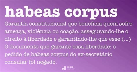 Habeas Corpus Dicio Dicionário Online De Português