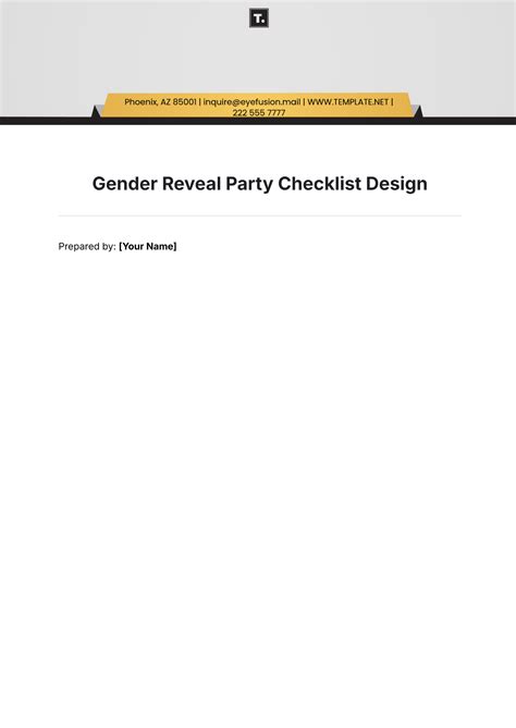 Gender Reveal Party Checklist Free Custom Printable Gender Reveal