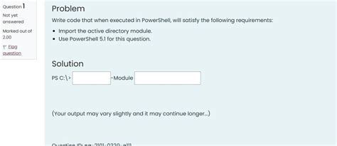 Solved Problem Write Code That When Executed In Powershell