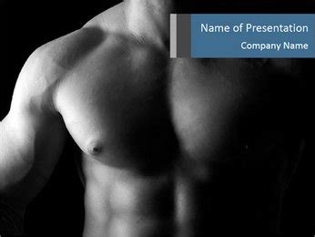 Nude Male Bodybuilder Portrait Showcasing Muscular Physique Powerpoint