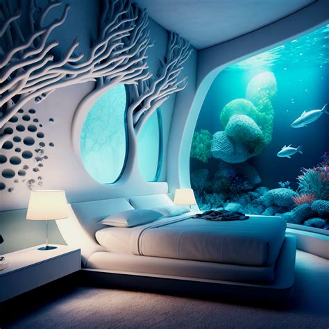 Reef Hotel Vegas Underwater Bedroom Hotel Room Design Ocean Themed