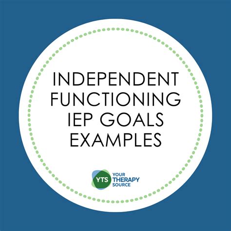 Independent Functioning Iep Goals Examples Your Therapy Source
