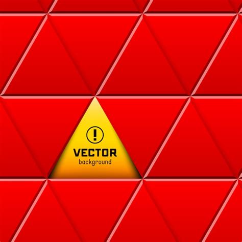 Premium Vector Abstract Red Triangular Pattern With Yellow Sign