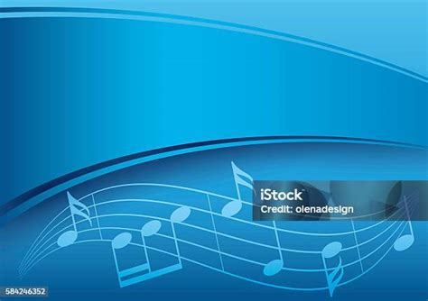 Dark Blue Music Background With Gradient Vector向量圖形及更多背景 主題圖片 背景 主題 音符 藍色 Istock