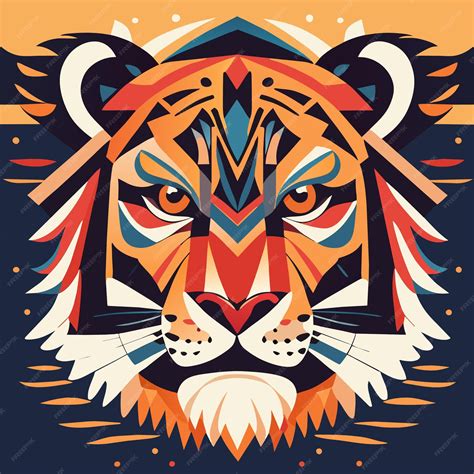 Premium Vector Tiger With Indigenous Tribal Accents