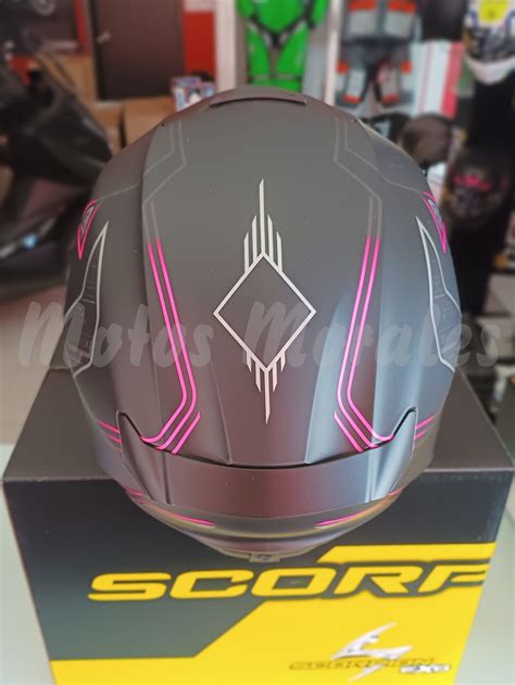 Casco Scorpion Exo 391 Spada Mate Negro Rosa Motos Morales