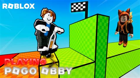 Obby But You Are On A Pogo Stick Playing Roblox Pogo Obby Youtube