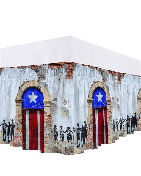 Puerto Rico Ruffle Bed Skirt California King Size Flag Country Rustic