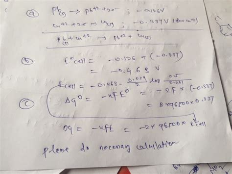 Consider The Following Cell Pb S Pb2 0 5m Cu² 0 001m Cu Em