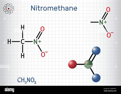 Nitromethane Molecule Structural Chemical Formula Molecule Model Sheet Of Paper In A Cage