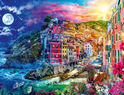 Ravensburger Colourful Cinque Terre Italy 2000 Piece Jigsaw Puzzles For