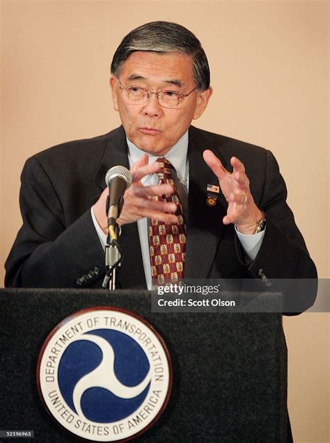 U S Transportation Secretary Norman Mineta Speaks During A News