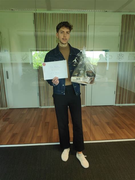 Today We Presented Michal Skawinski The Prize For Best Young Researcher Presentation On Behalf