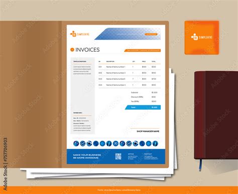 Invoices Design Templates And Mockup Quick Execution Business Templates Simplehive Stock
