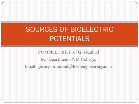 Sources Of Bioelectric Potentials Pdf