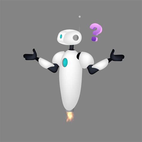 Confused White Flying Robot The Bot Makes A Helpless Gesture Vector