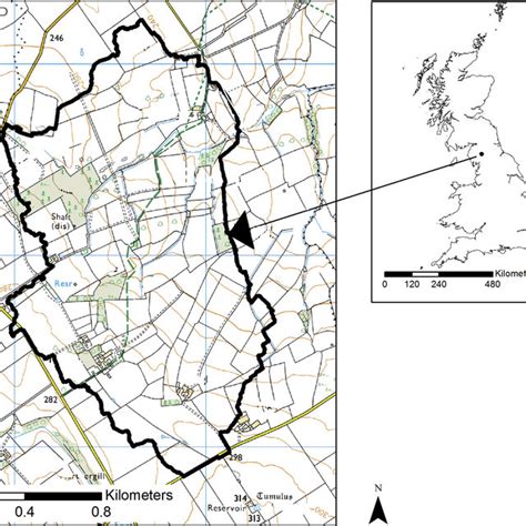 Catchment Map Showing Observed Locations Purple Dots And The Viewshed