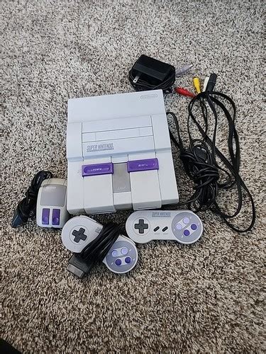 Nintendo Snes Home Console 2 Gray X2 Controllers Mousewires Tested