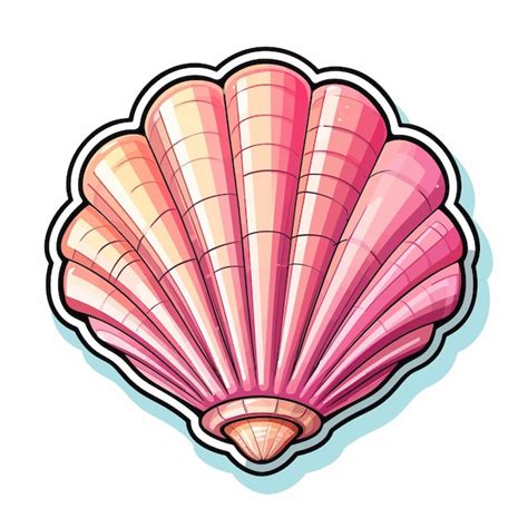 Premium Vector Rounded Sticker Pink Shell