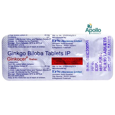 Ginkocer Tablet Uses Side Effects Price Apollo Pharmacy