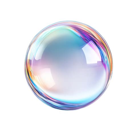 Crystal Glass Bubble Showcasing Vibrant Refraction And Holographic