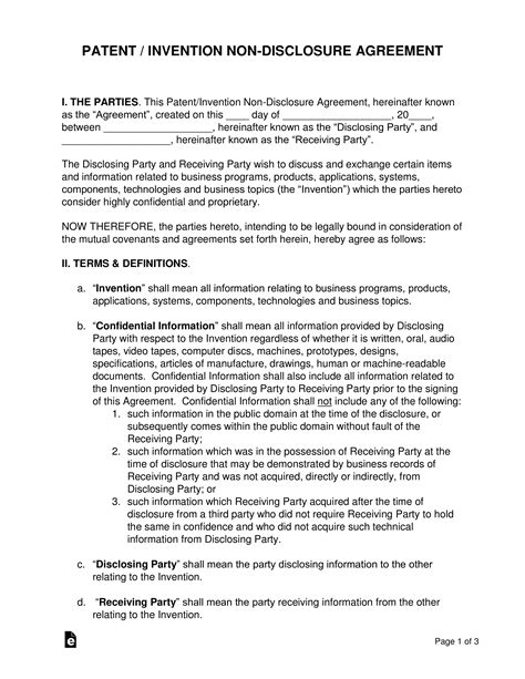 Invention Assignment Agreement Template Parahyena