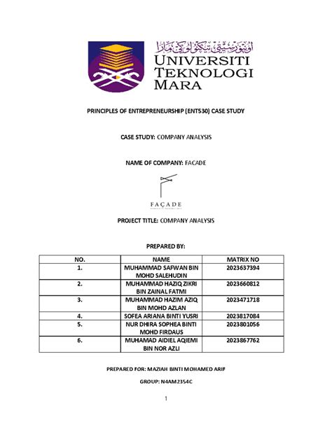 Assignment Ent 530 Case Study Principles Of Entrepreneurship Ent530