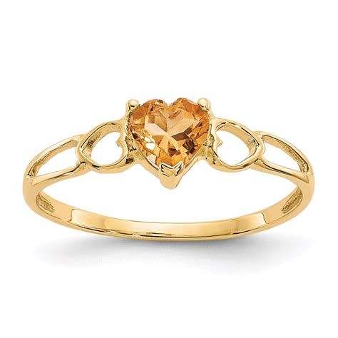 14k Yellow Gold Citrine Birthstone Ring Uk