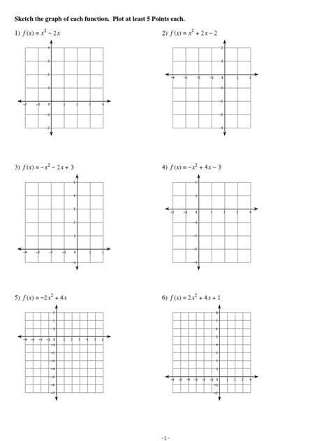Graphing Parabolas Worksheet 2 With Answer Key Pdf