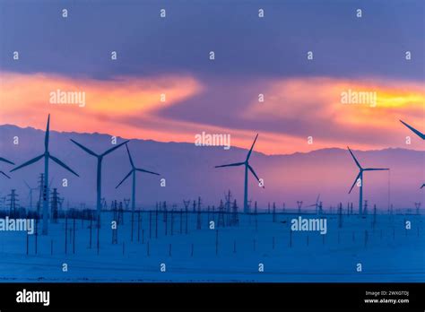 Wind Power Facilities In Xinjiang China February 28 2023 Xinjiangs
