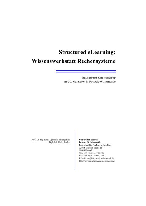 Pdf Structured Elearning Wissenswerkstatt Rechensysteme