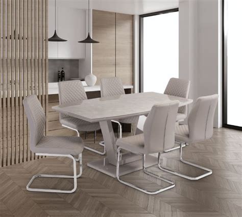 Glenkeen Furnishings Venice Cream Marble Effect Dining Table